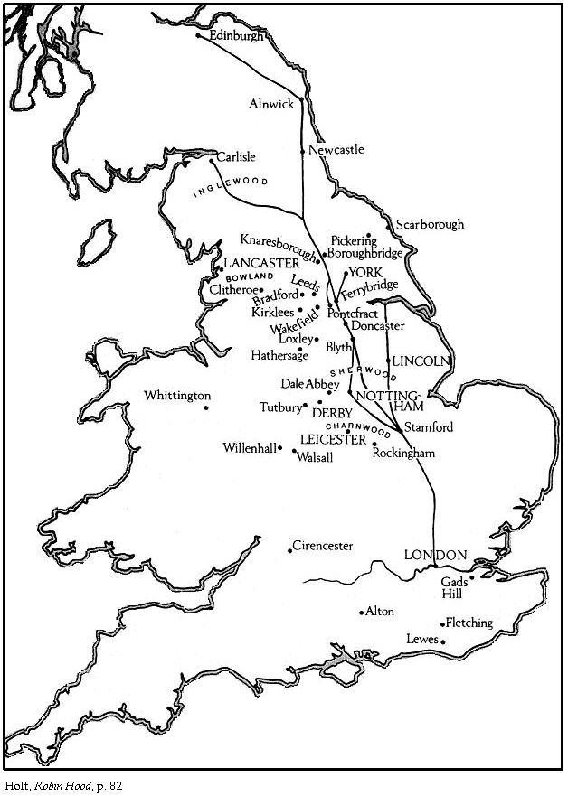 Map | Robin Hood - The Facts and the Fiction